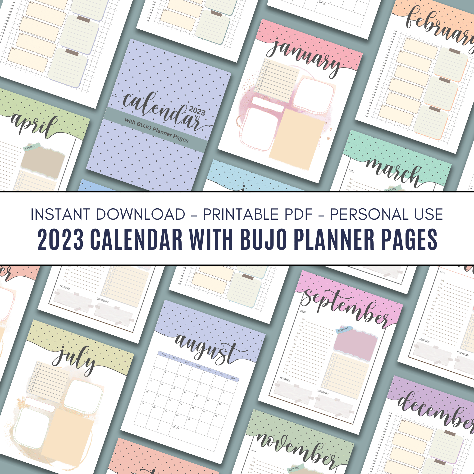 Bujo 2023 Calendar with Planner Pages – BittySpire